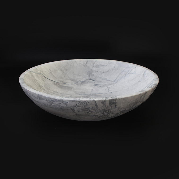 Super White Granite Honed Oval Stone Basin