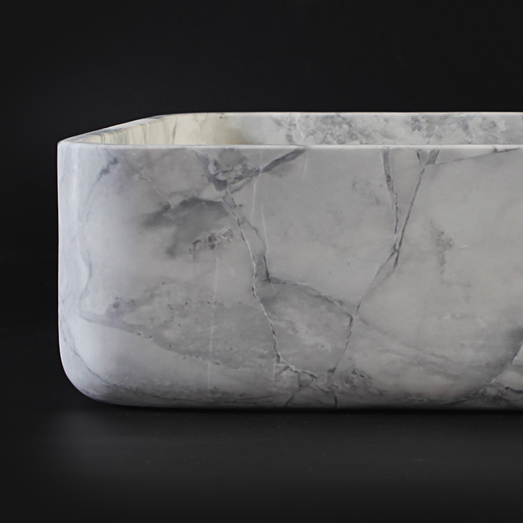 Super White Granite Honed Rectangular Stone Basin