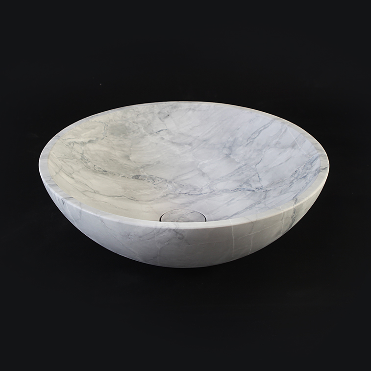 Super White Granite Honed Round Stone Basin