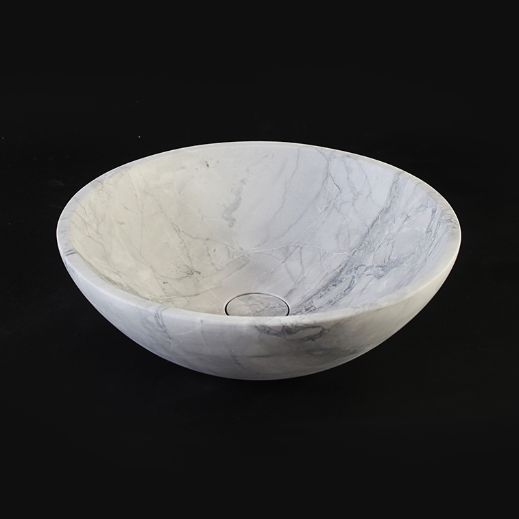 Super White Granite Honed Round Stone Basin