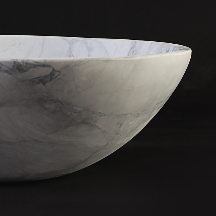 Super White Granite Honed Round Stone Basin