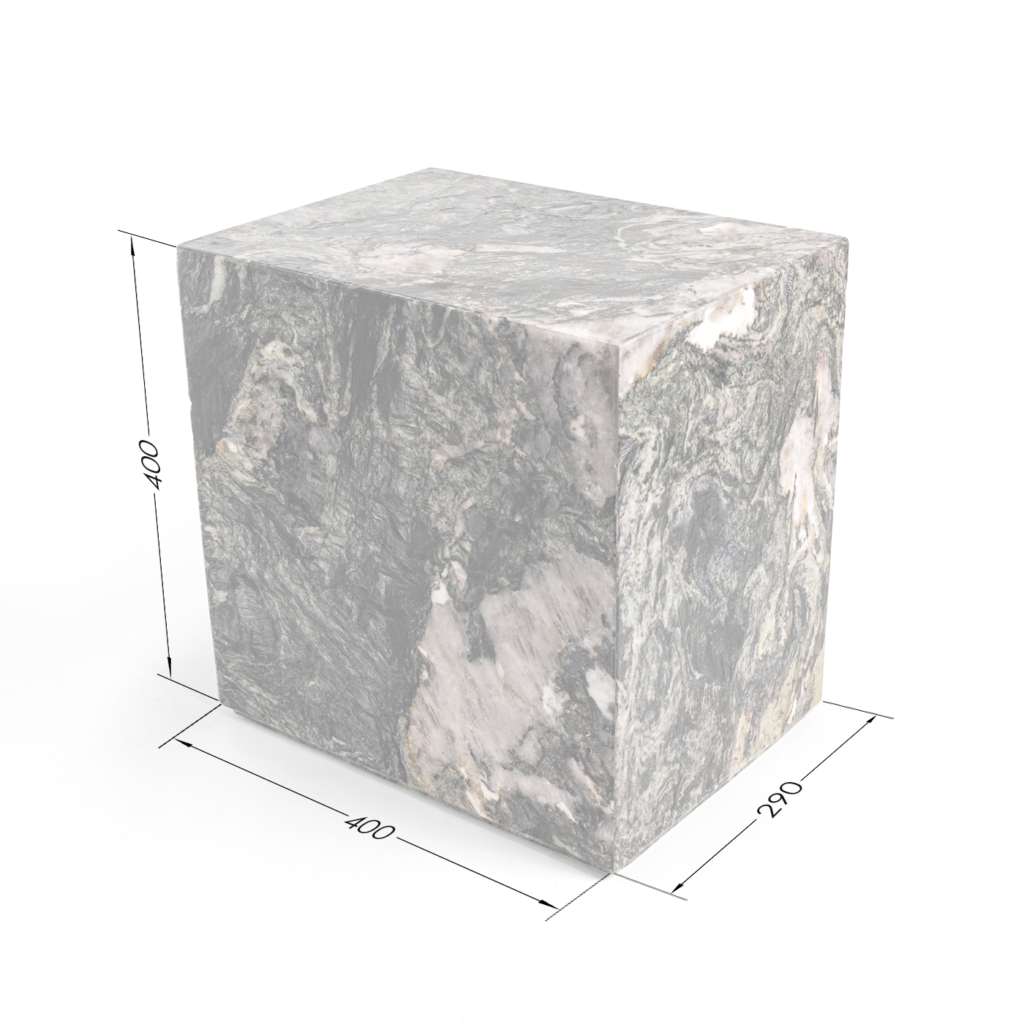 Green Explosion Leathered Granite Cube#25